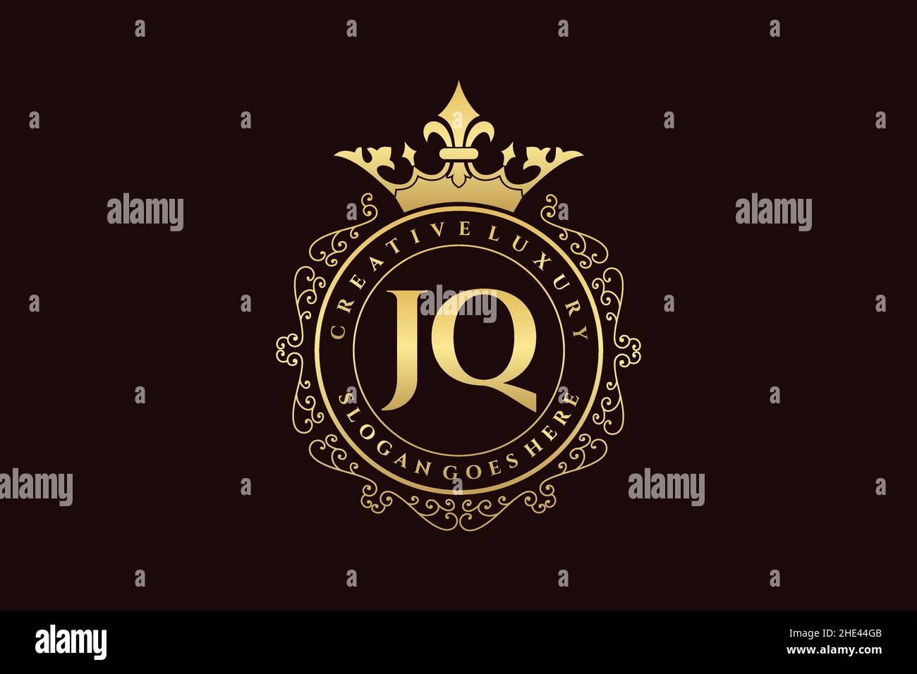 JQ Initial Letter Luxury calligraphic feminine floral hand drawn ...