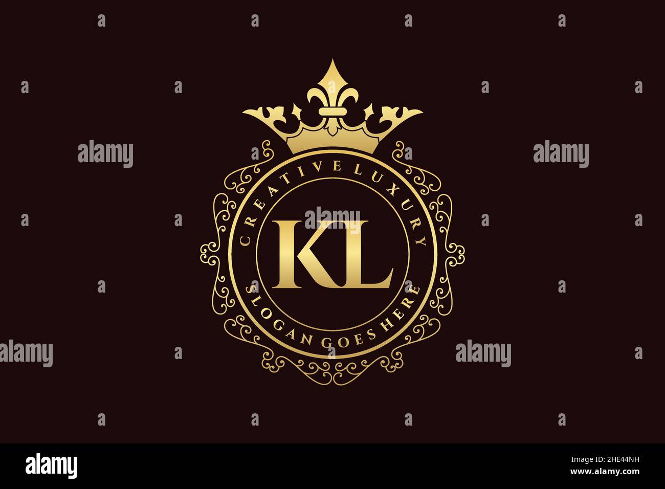 KL Initial Letter Luxury calligraphic feminine floral hand drawn ...