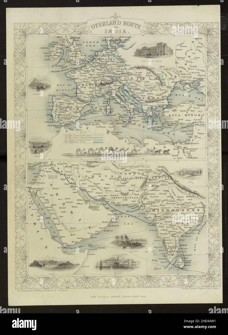 Route to India by John Rapkin 1845 G NS 018 Stock Photo - Alamy