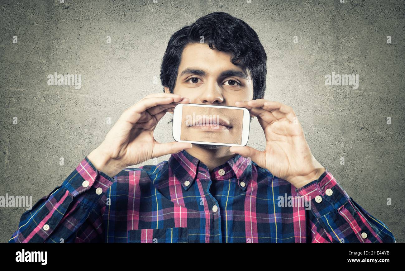 Man with mobile phone Stock Photo - Alamy