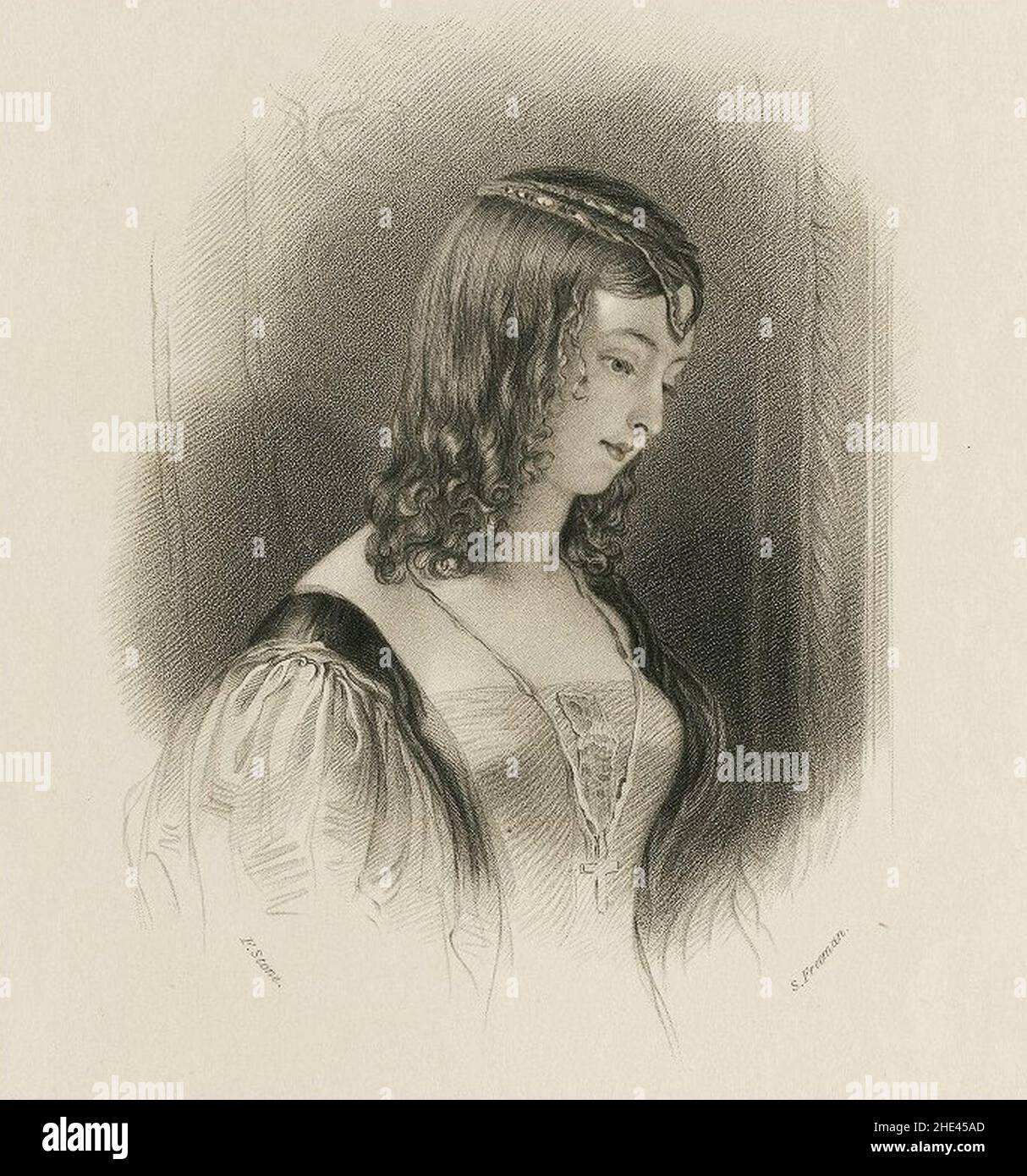 Rowena steel engraving by S. Freeman Stock Photo - Alamy