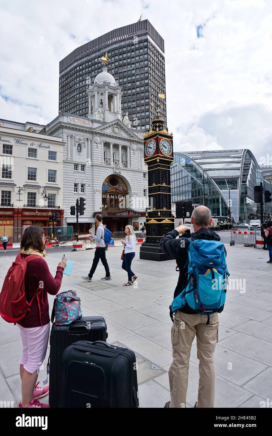 Little Ben, clock tower at the Vauxhall Bridge Road and Victoria Street ...