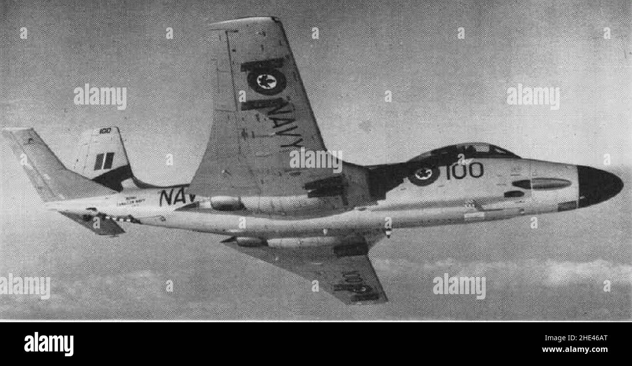 Royal Canadian Navy McDonnell F2H-3 Banshee in flight, 1957 Stock Photo - Alamy