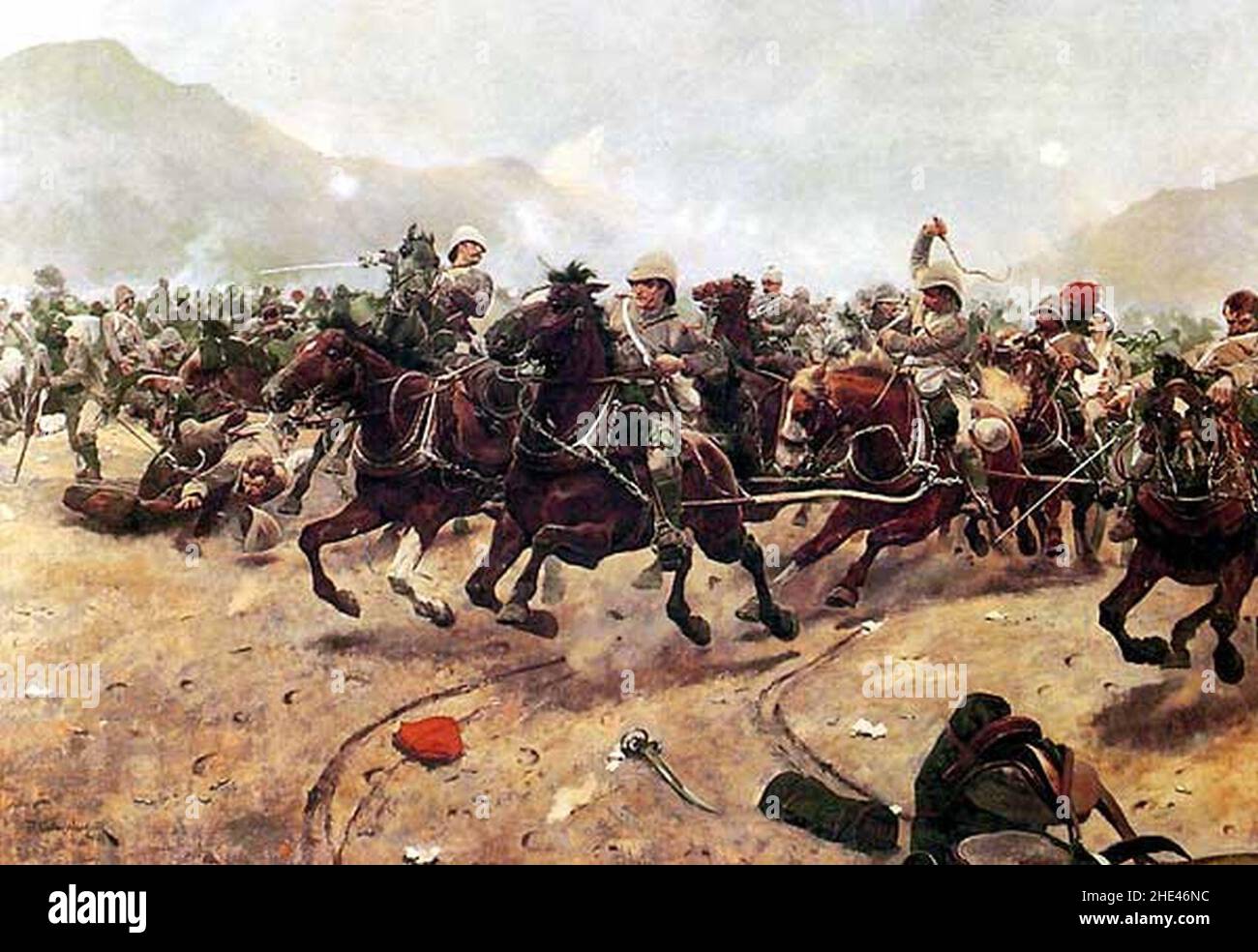 Royal Horse Artillery fleeing from Afghan attack at the Battle of ...