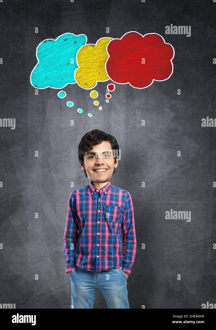 He has big head Stock Photo - Alamy