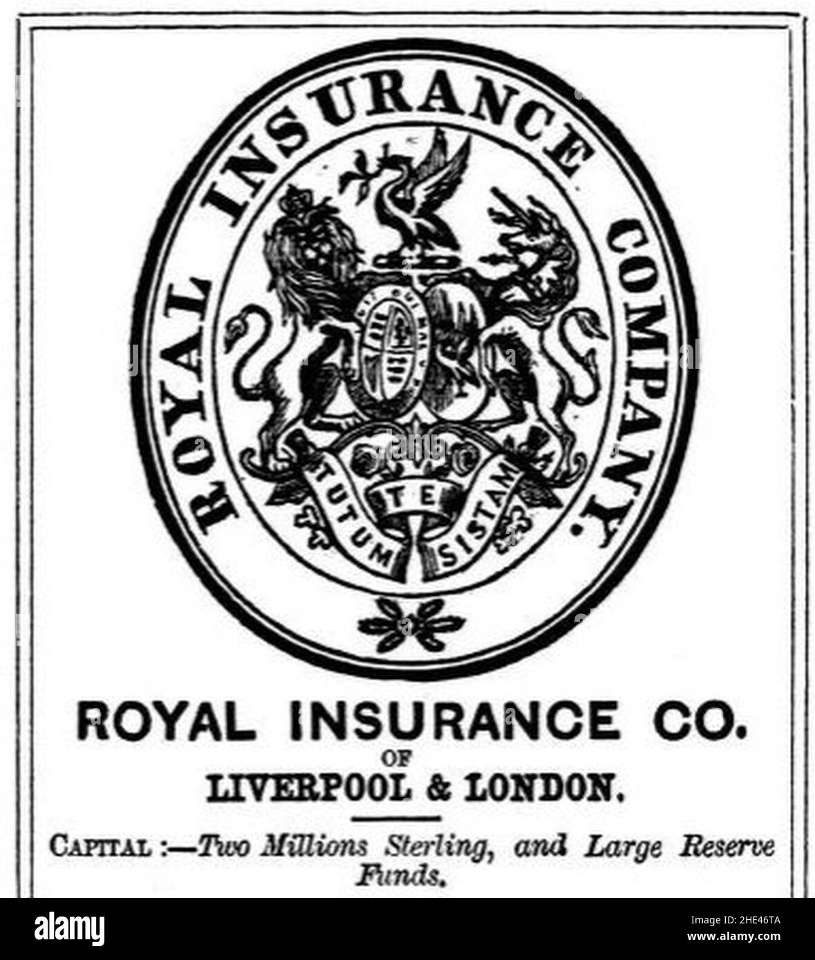 Royal Insurance Co logo 1857 Stock Photo - Alamy