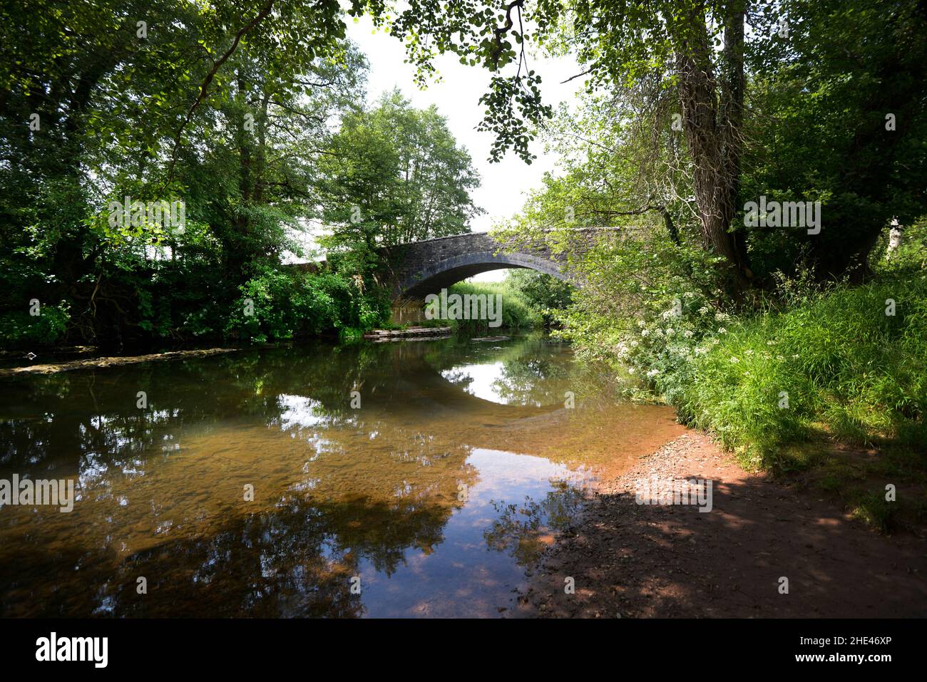 The Tregate Bridge crosses the River Monnow upstream of Monmouth Stock ...