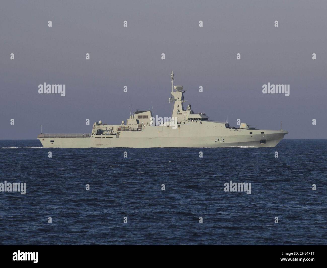 Royal Navy of Oman corvette Al-Rasikh (Q42) underway in the Arabian ...