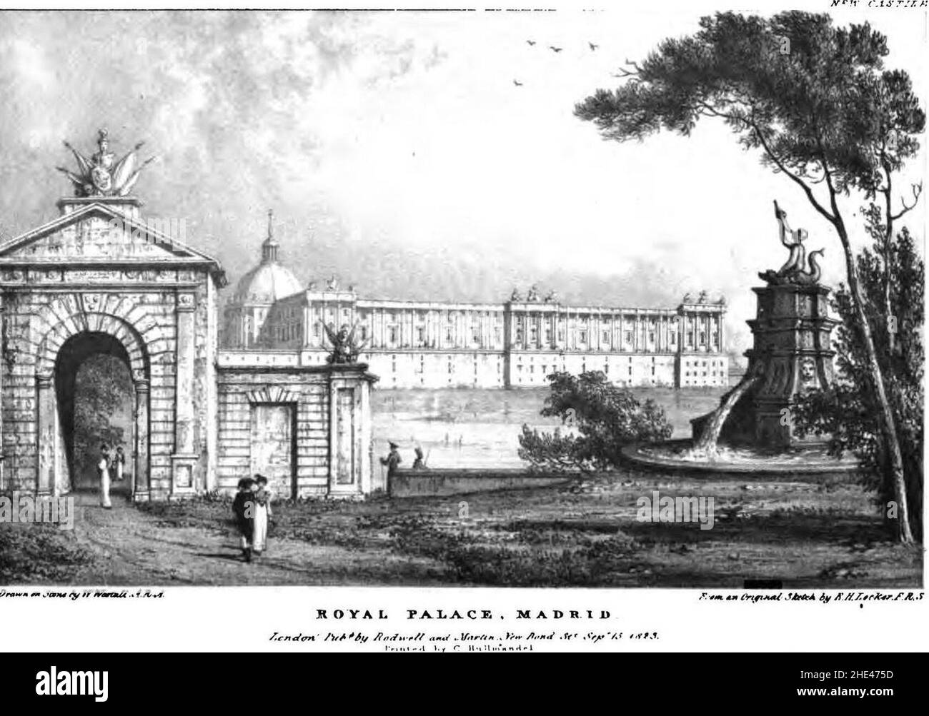 Royal Palace of Madrid 1823 Edward Hawke Locker Stock Photo - Alamy