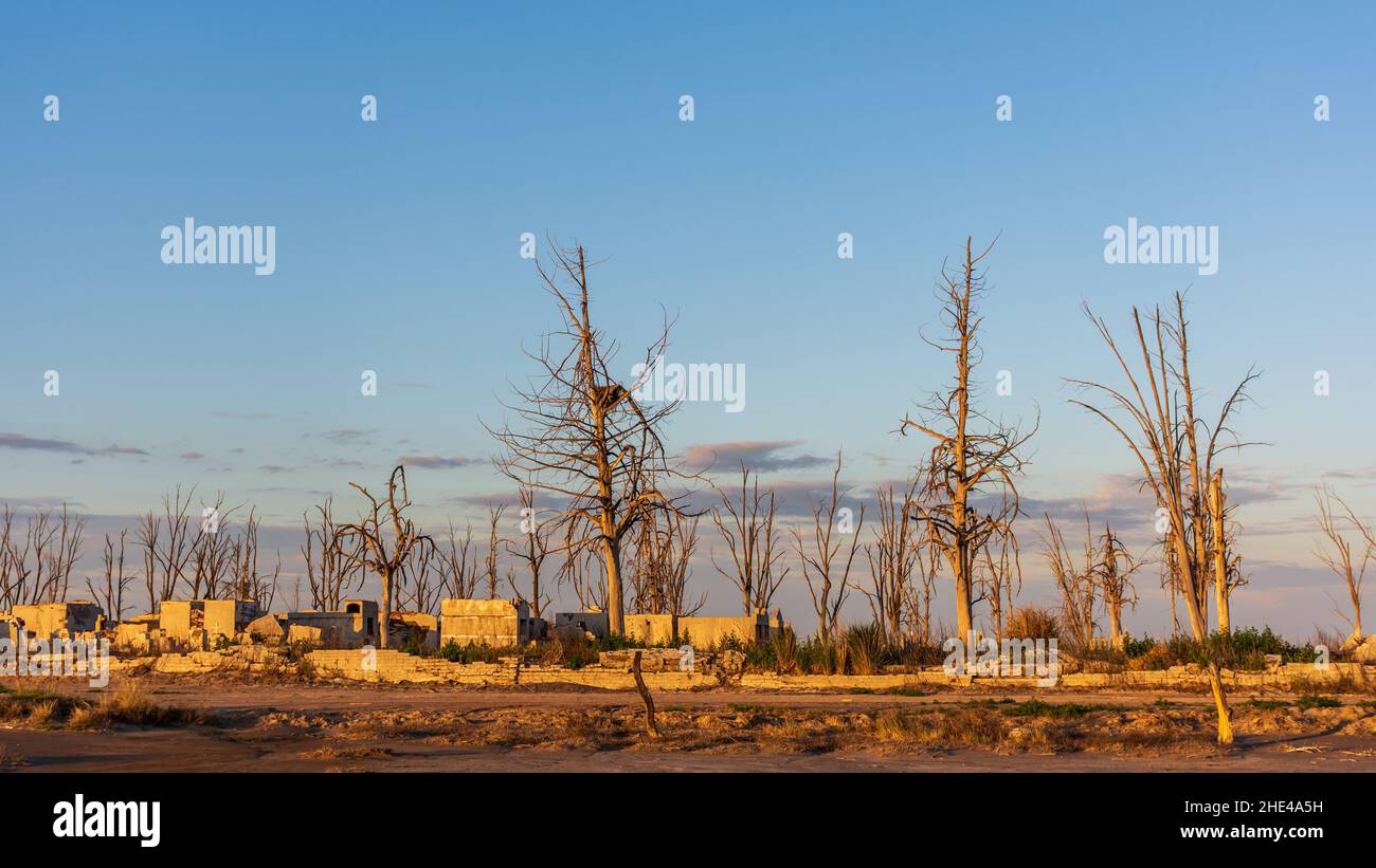 Epecuen Cemetery in Buenos Aires, Argentina after the disastrous flood ...