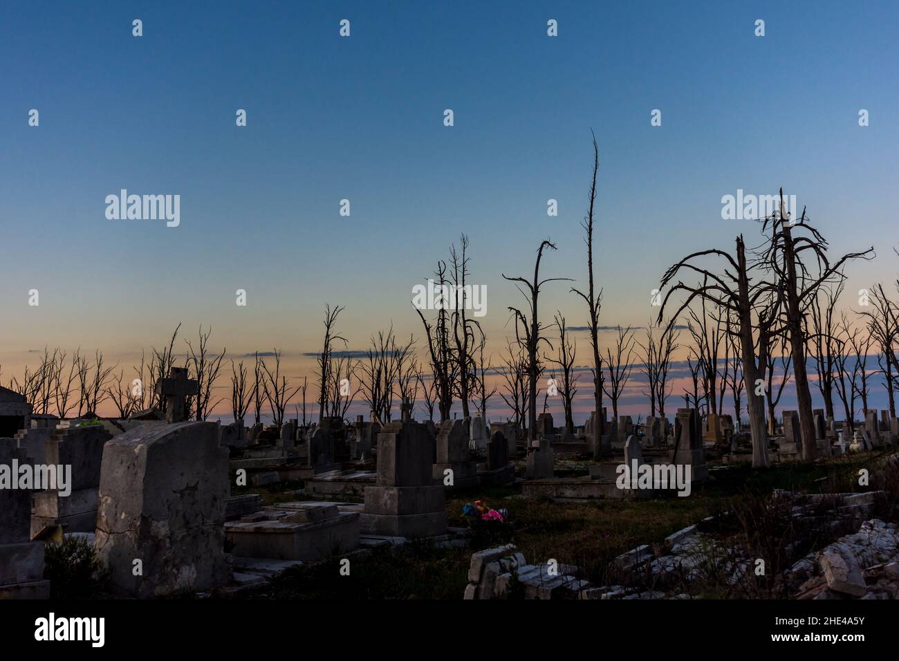 Epecuen Cemetery in Buenos Aires, Argentina after the disastrous flood ...