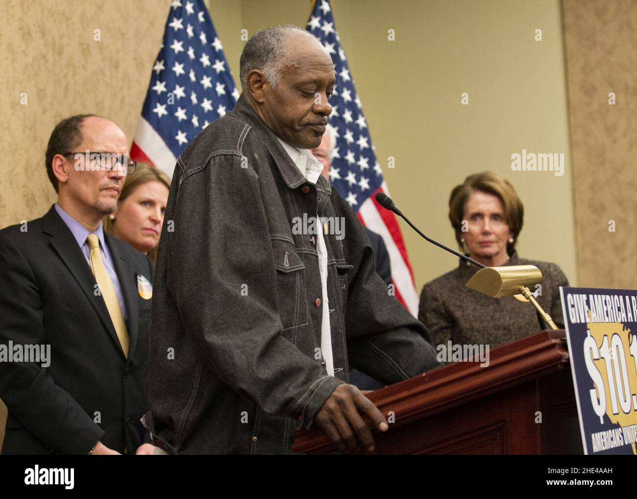 Ruben Jones speaks about minimum wage in the US, 2014 (1 Stock Photo ...