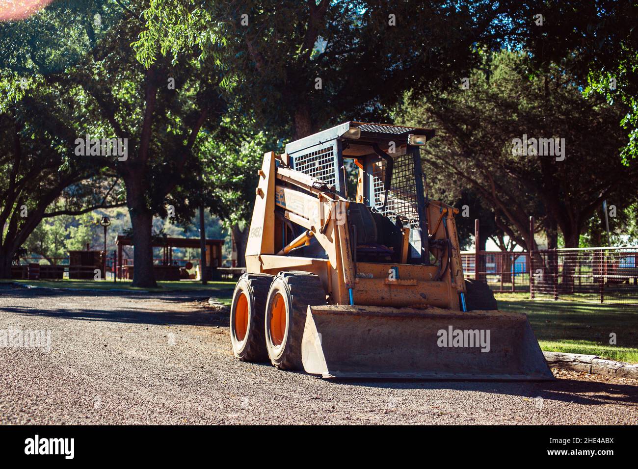 Front Loader farm equipment on a working ranch in texas Stock Photo - Alamy