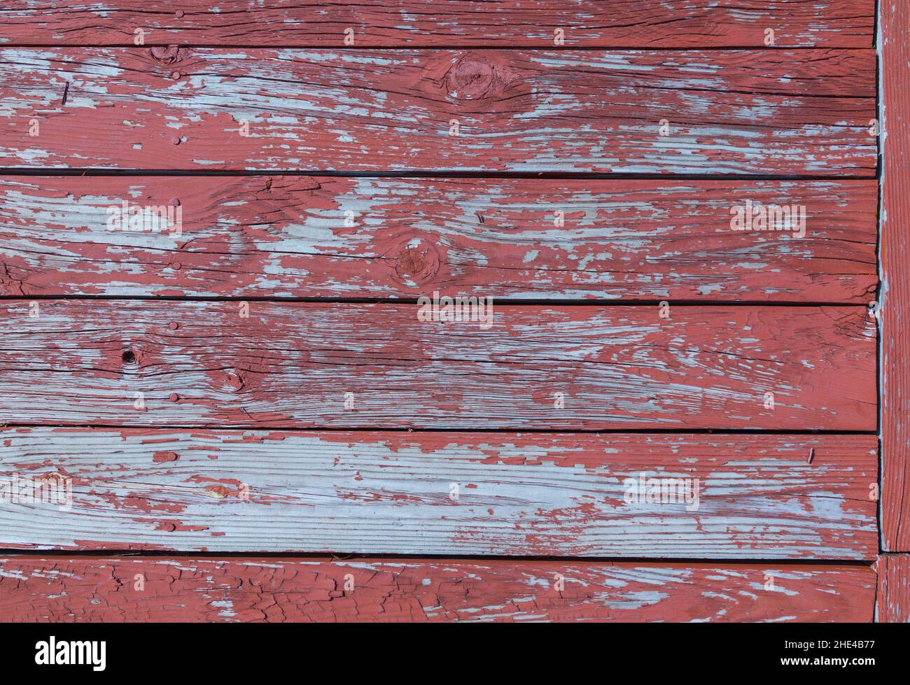 Old wood background texture peeling red paint barn Stock Photo - Alamy