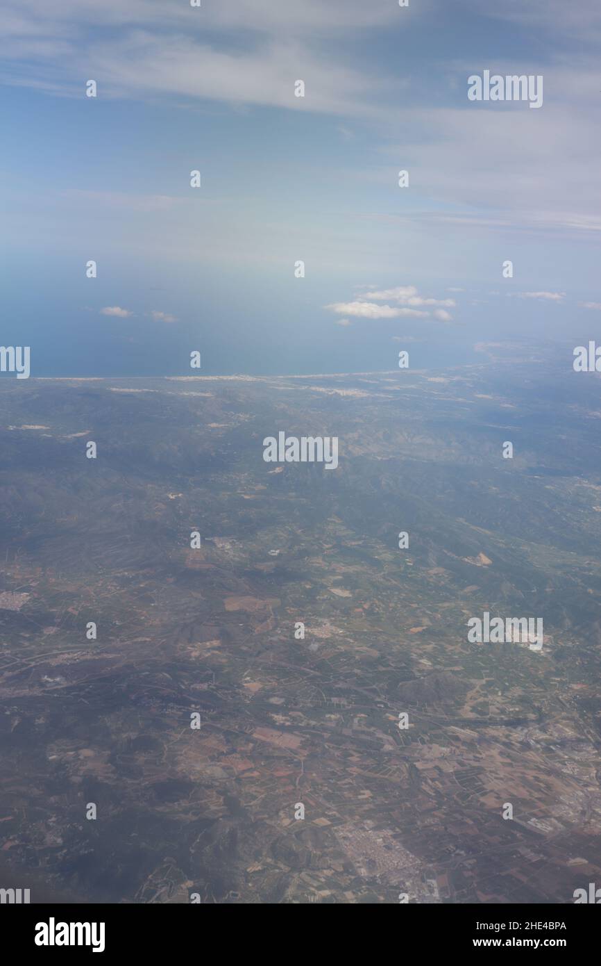 Vertical shot from the top of land and sky Stock Photo - Alamy