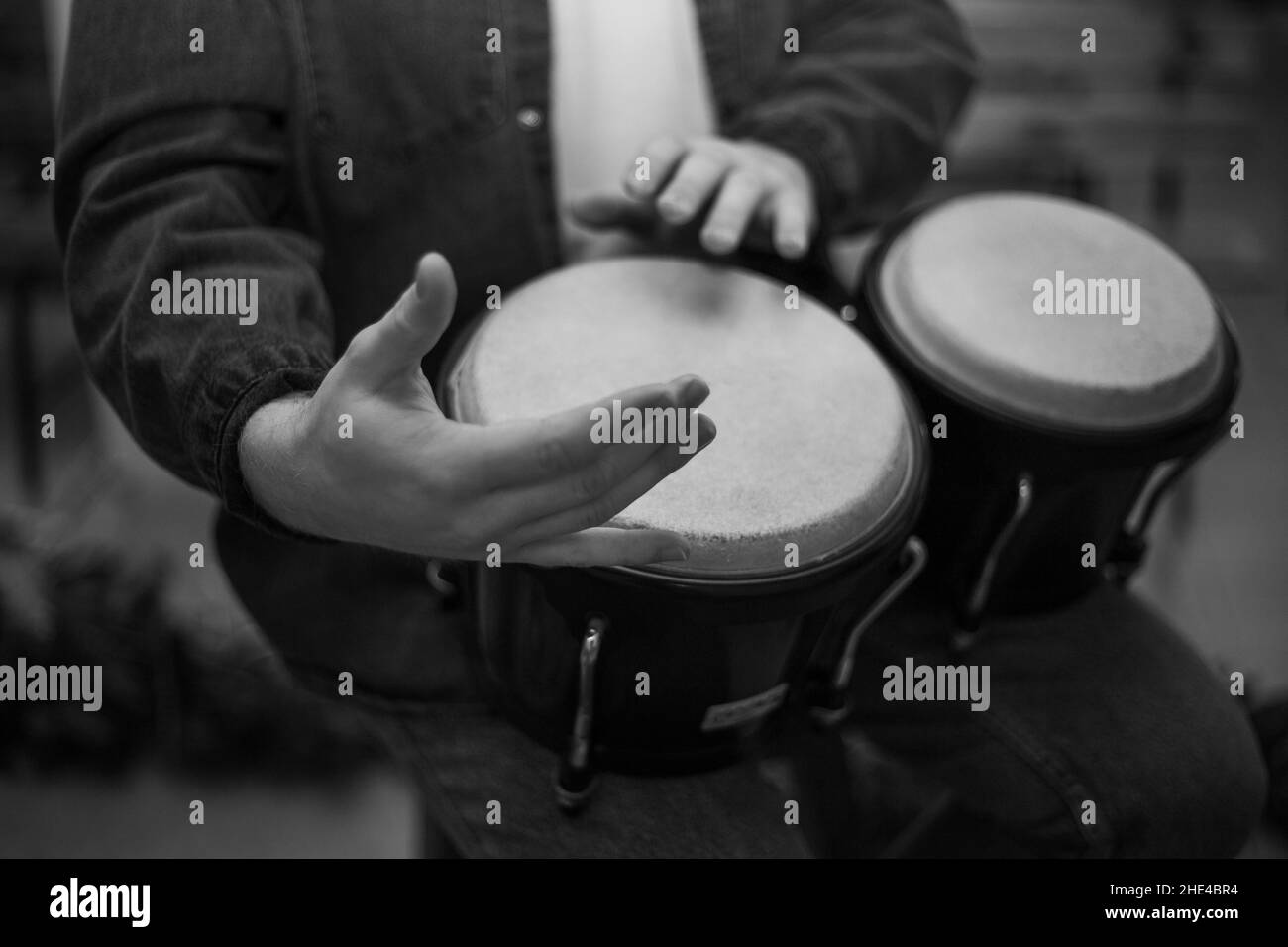 Bongo drum Black and White Stock Photos & Images - Alamy