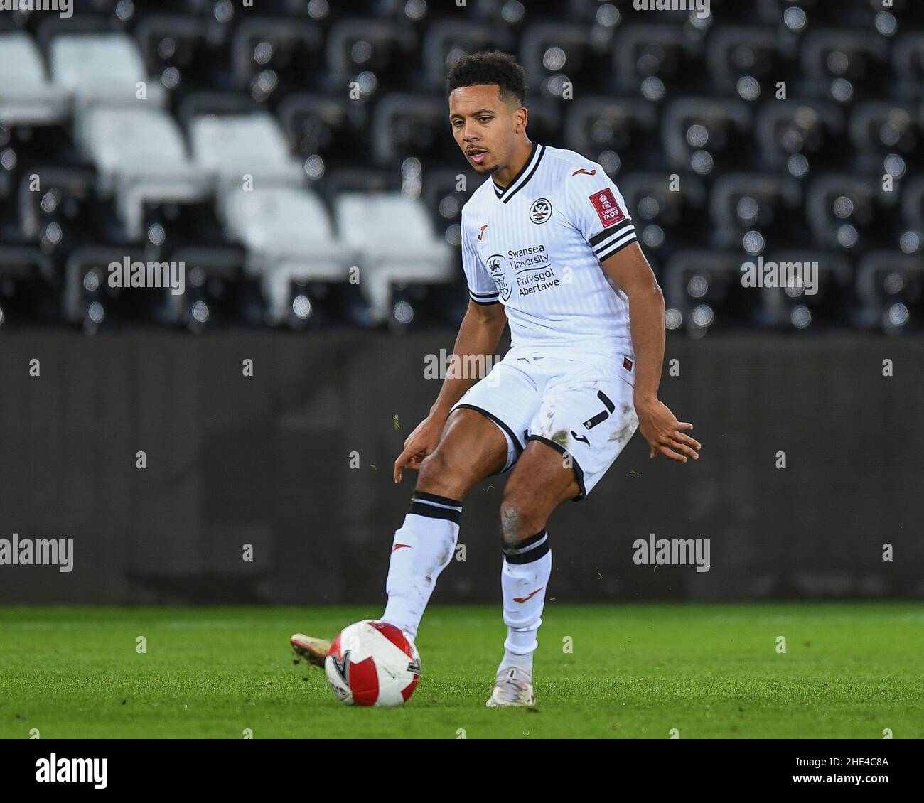 Swansea, UK. 08th Jan, 2022. Korey Smith #7 of Swansea City in action ...