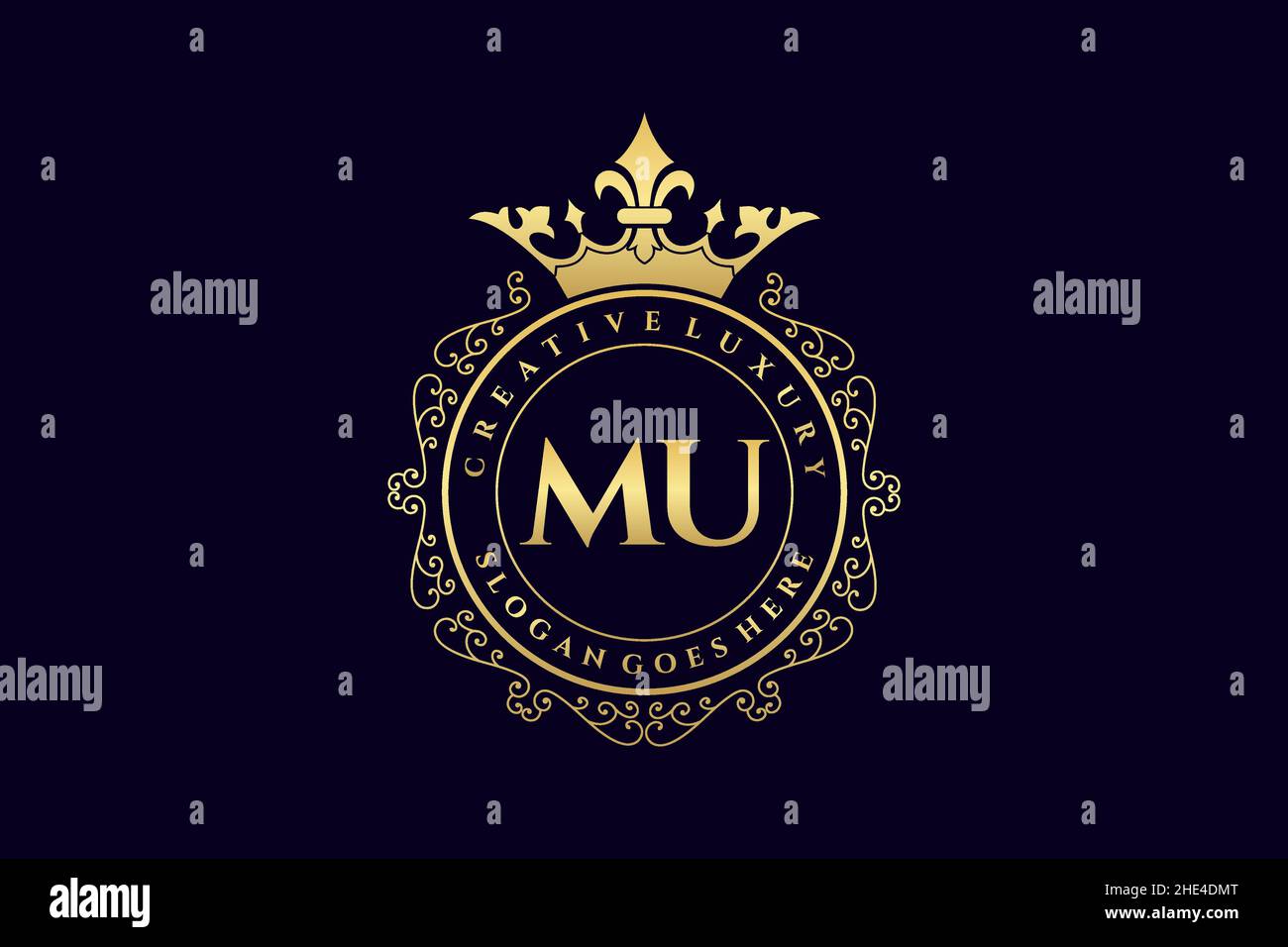 MU Initial Letter Luxury calligraphic feminine floral hand drawn ...