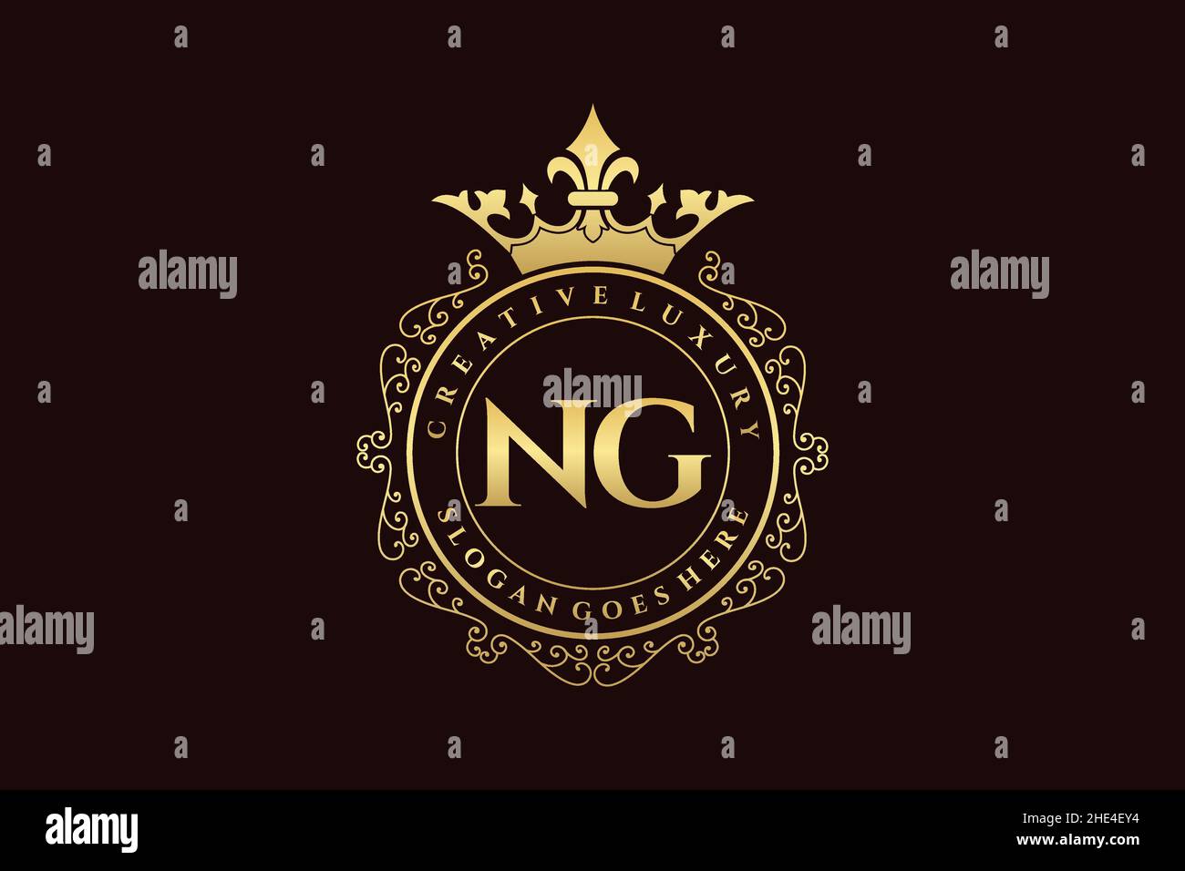 NG Initial Letter Luxury calligraphic feminine floral hand drawn ...