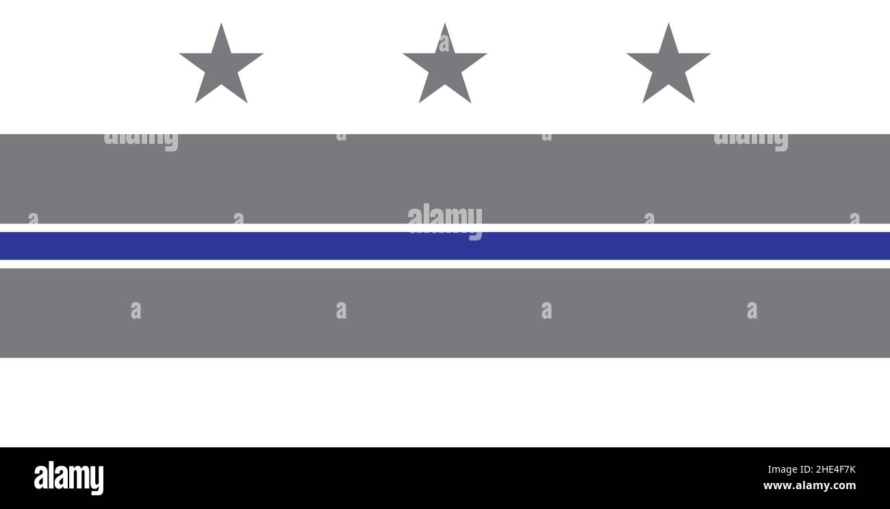 Top view of blue line flag of the District of Columbia state, Usa ...