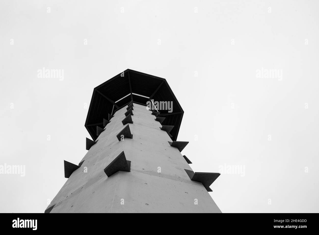 Low angle view of a tower with sharp metal objects on it Stock Photo ...