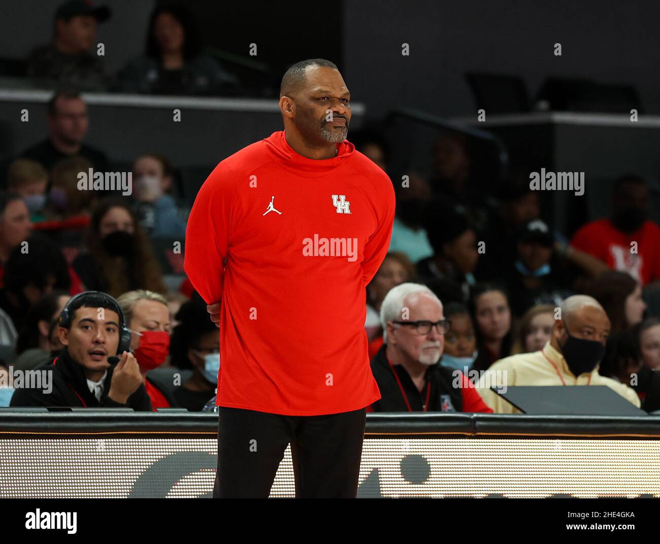 January 8, 2022: Houston Cougars head coach Ronald Hughey during an ...