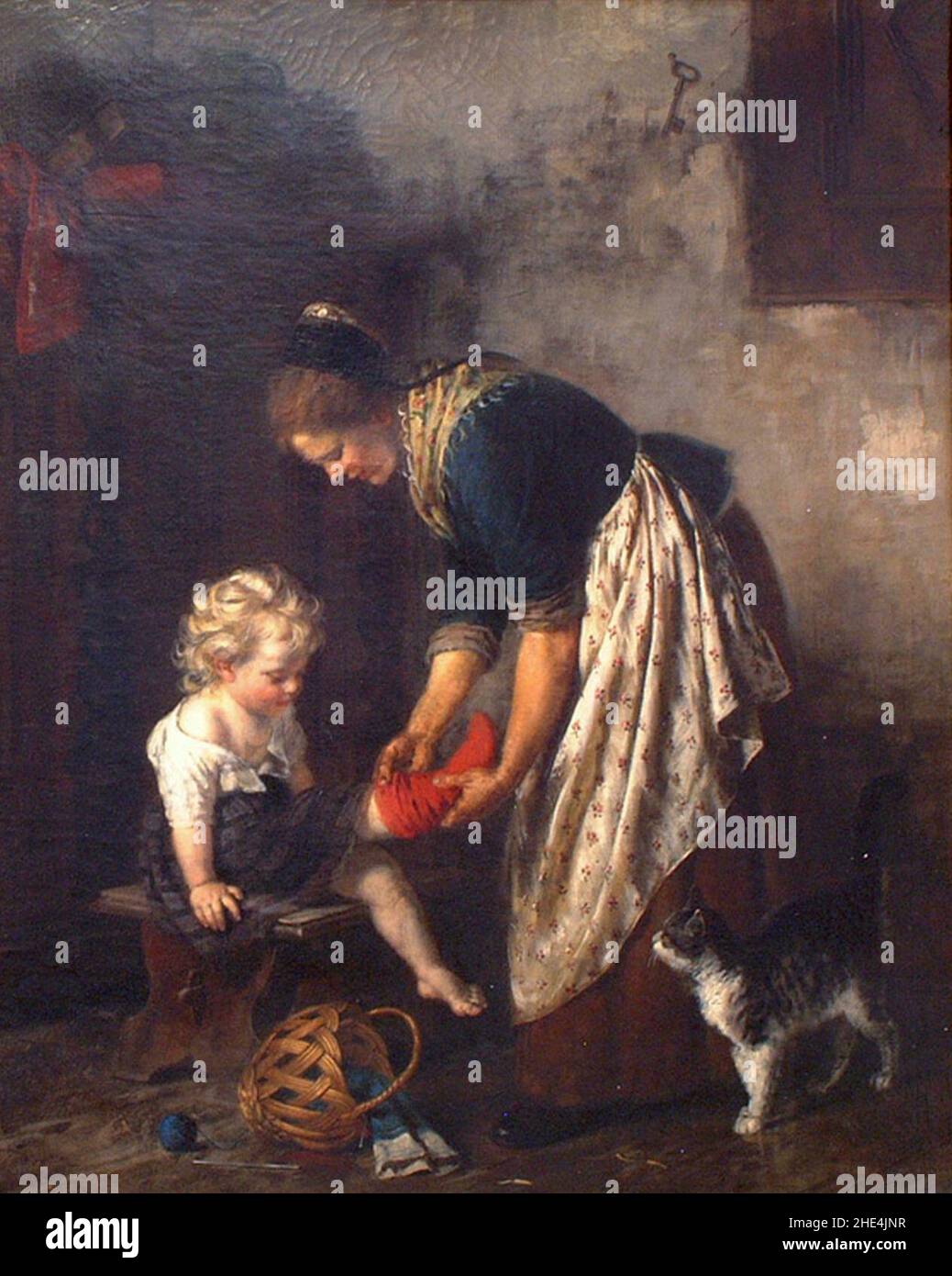 Rudolf Epp Mutter beim Ankleiden des Kindes Stock Photo - Alamy
