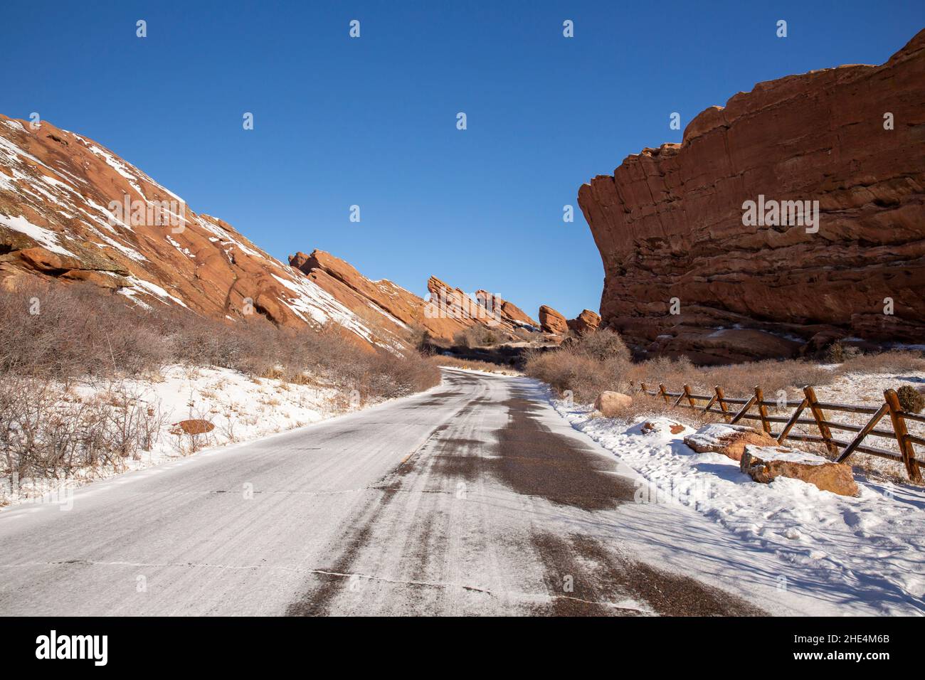 Red Rocks Park in Denver, Colorado in winter Stock Photo - Alamy