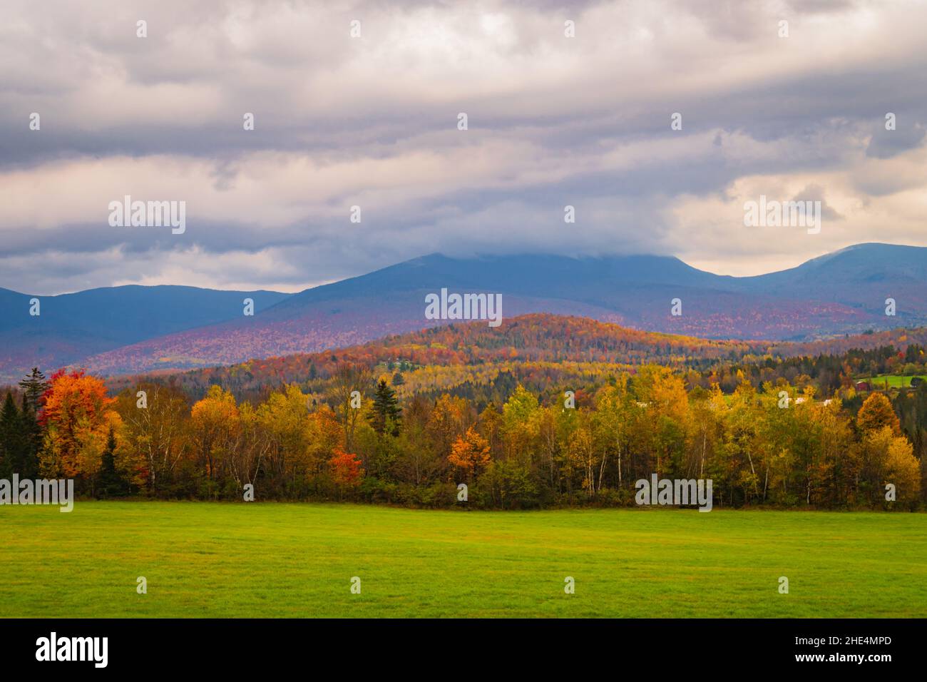 autumn foliage colors brighten up the landscape in the countryside ...