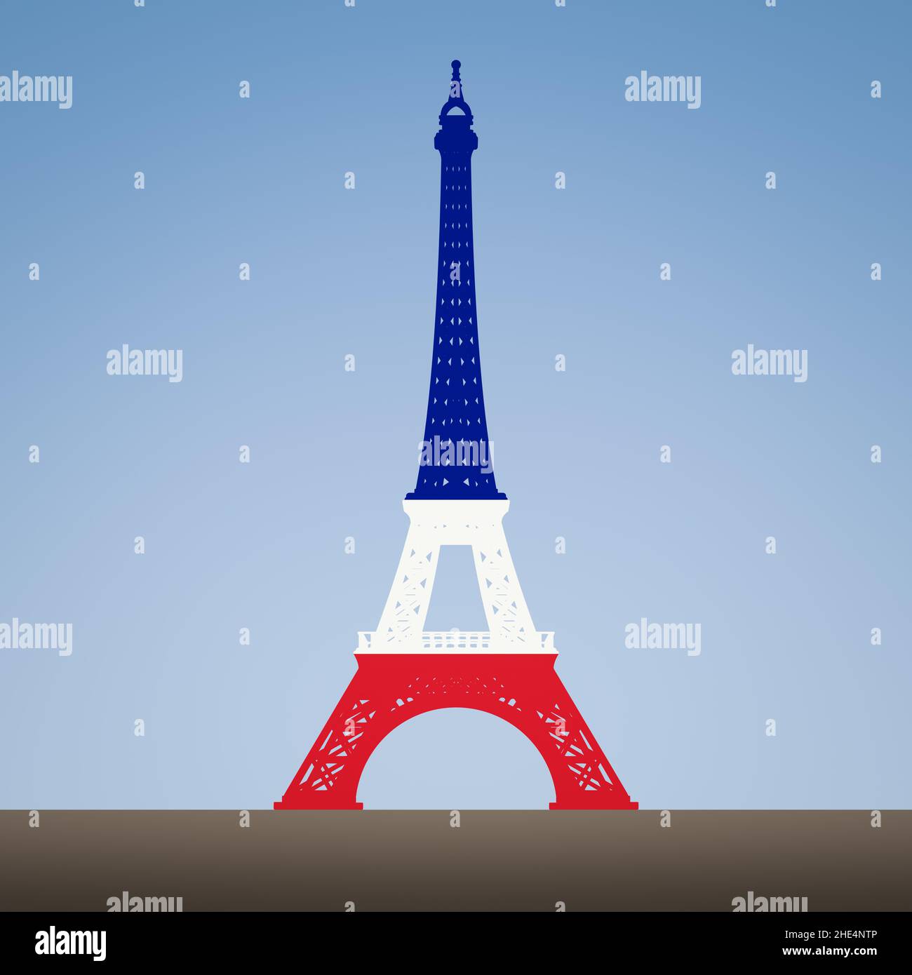 An illustration of the Eiffel Tower Paris in national colors symbol ...