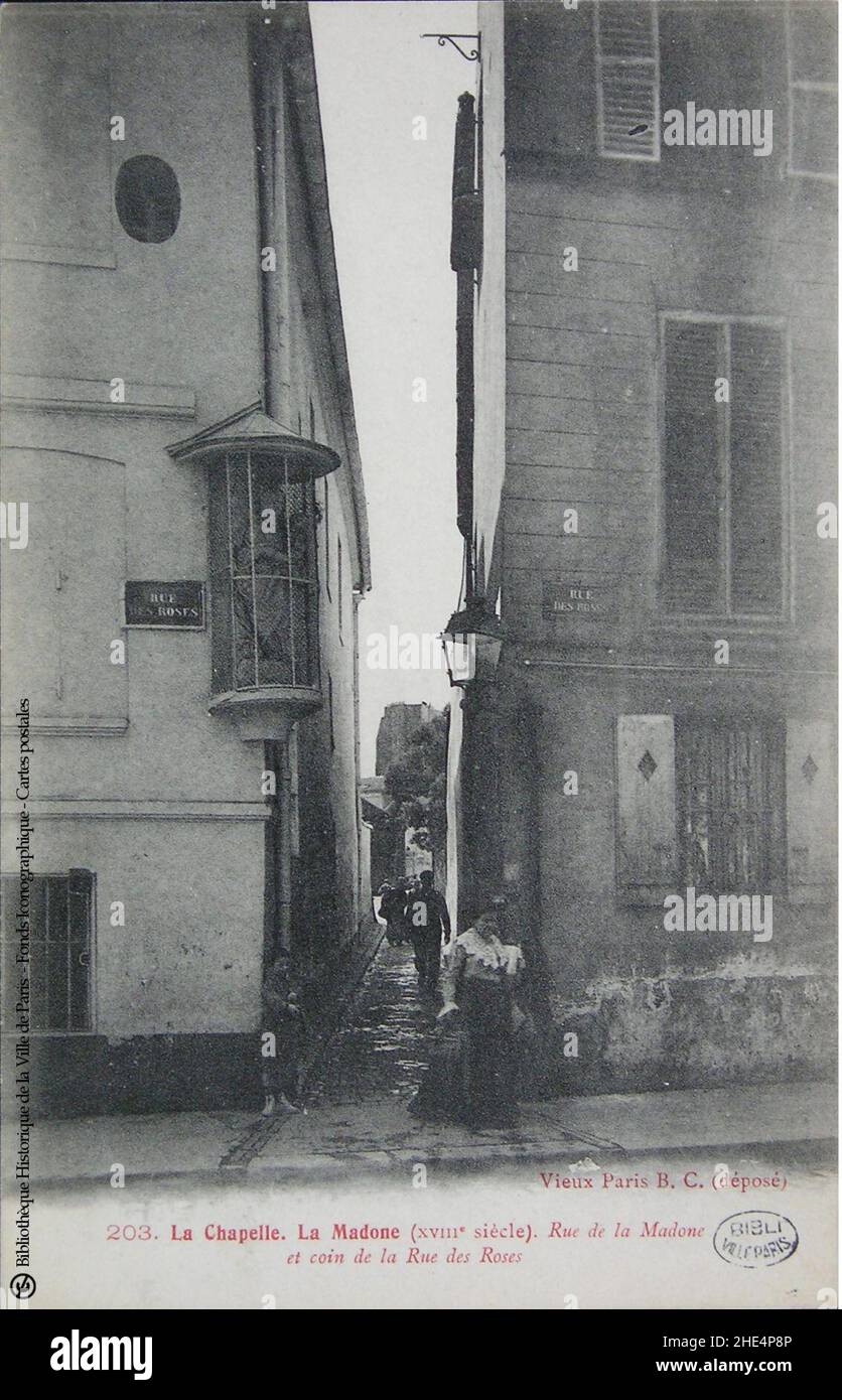 Rue des Roses rue de la Madone 2 Stock Photo - Alamy