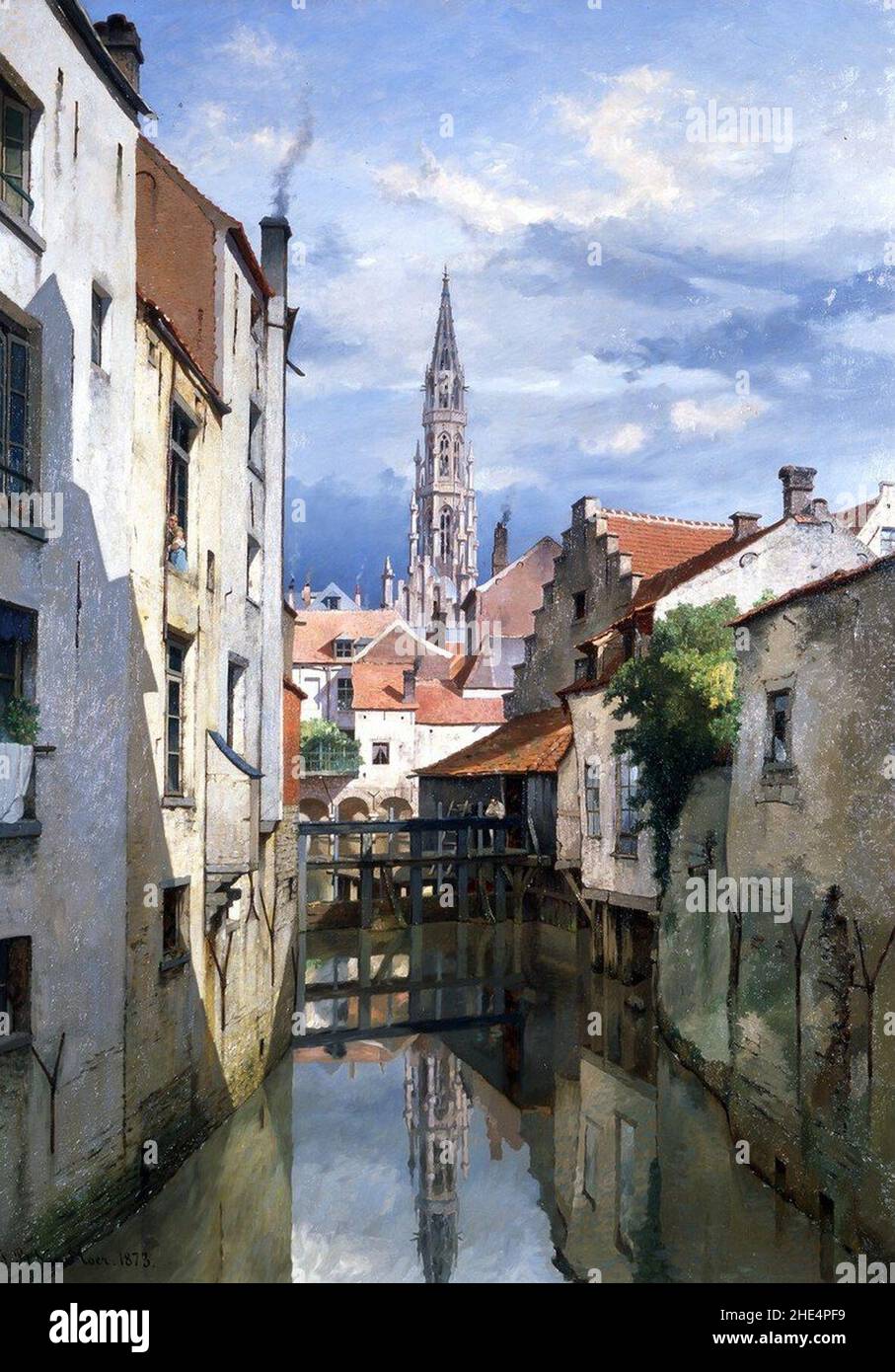 Rue Saint-Géry - Bras de la Senne et moulin de Ruyschmolen - 1873 - MVB ...