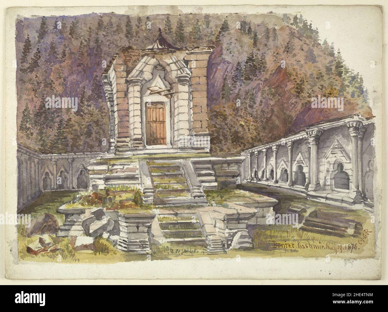 Ruined temple, Boniar (Kashmir). 19 May 1876 Stock Photo - Alamy