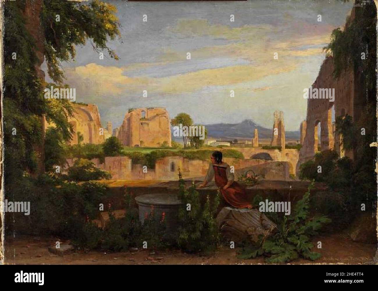 Ruinen der Villa Mills auf dem Palatin in Rom - Wilhelm Ahlborn Stock ...