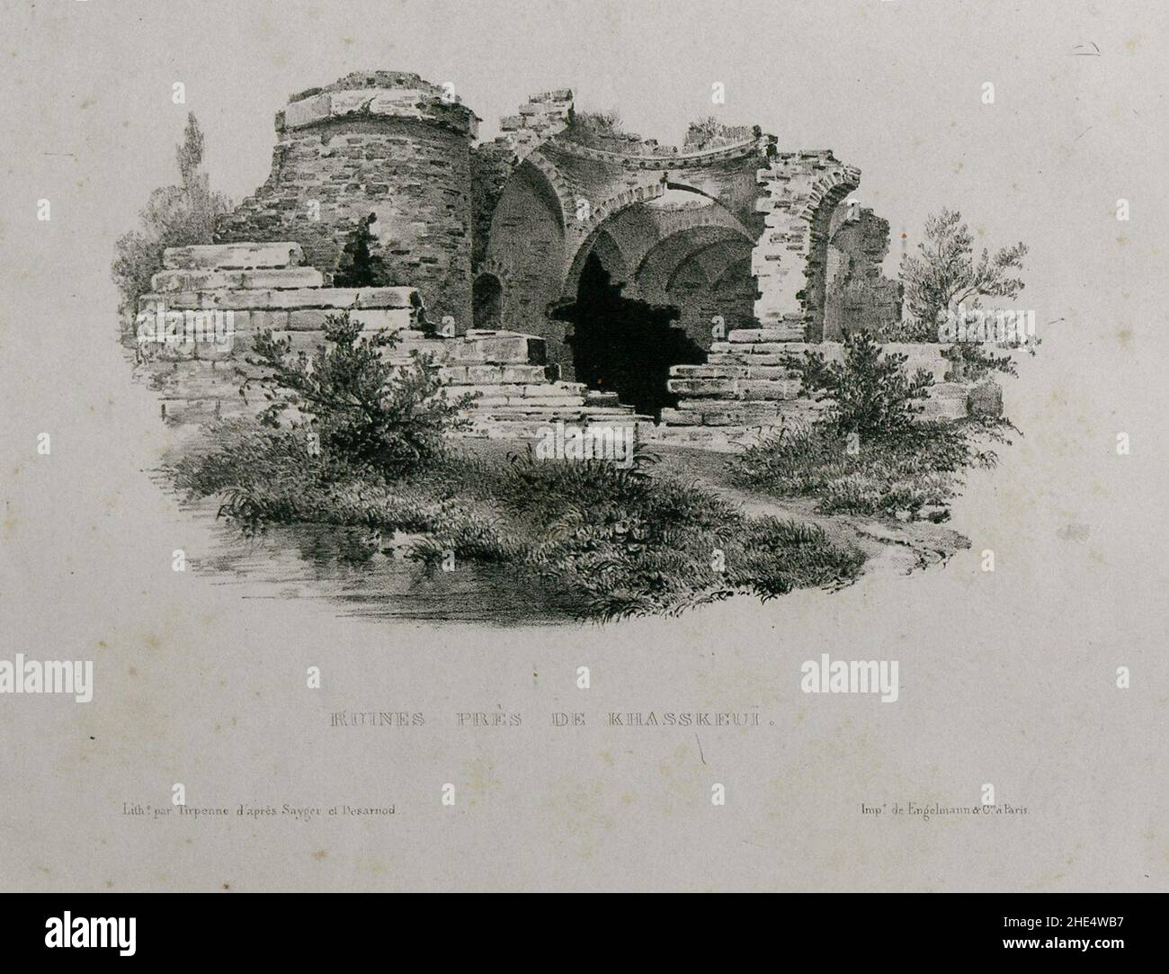 Ruines près de Khasskeui - Sayger C - 1834 Stock Photo - Alamy