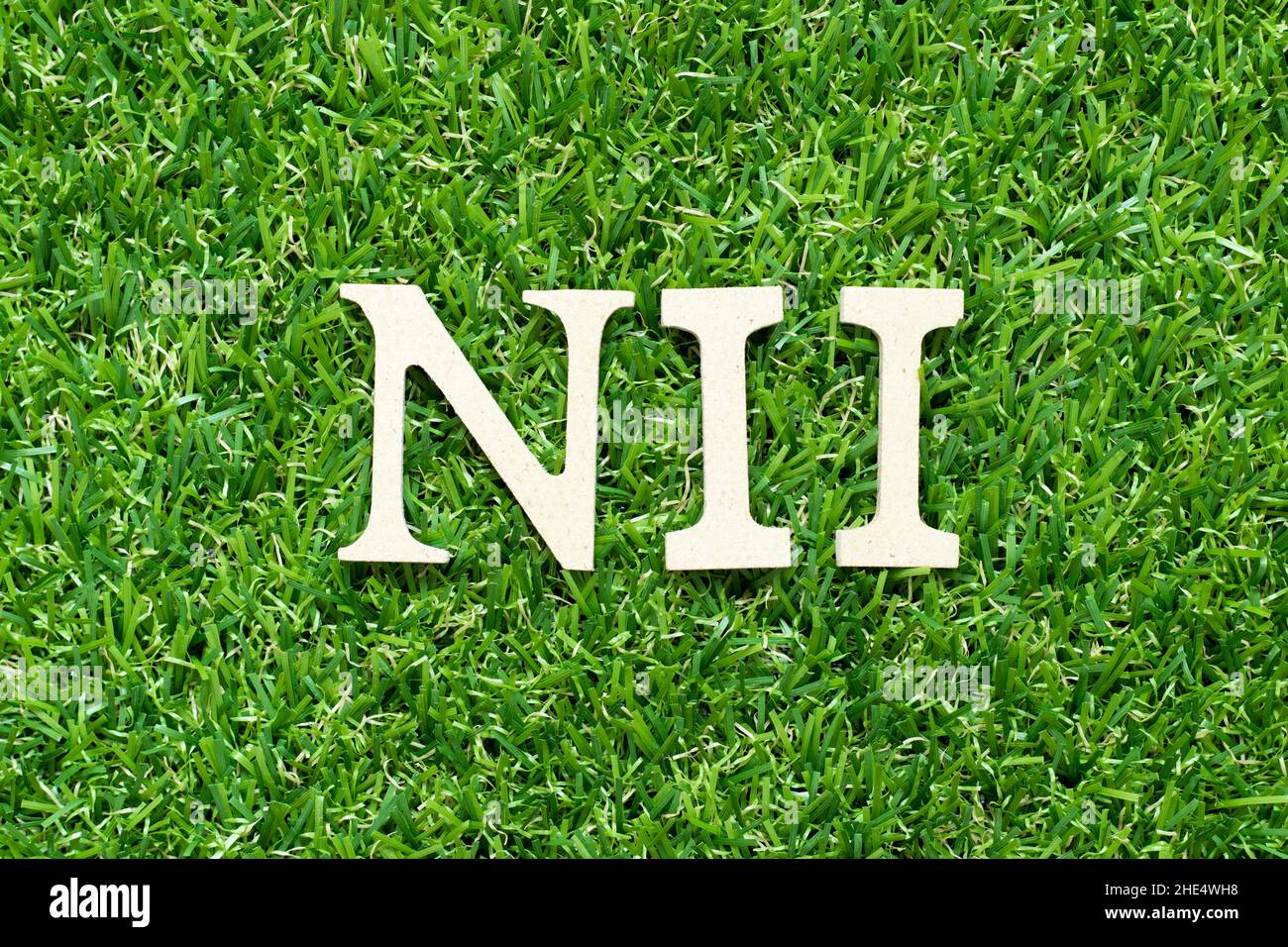 Alphabet letter in word NII (Abbreviation of Net interest income) on ...