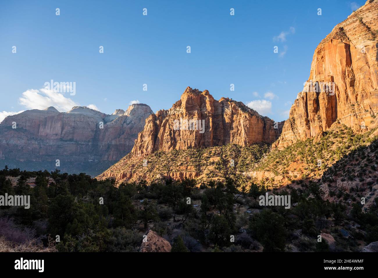 Sun Light Begins To Fill The Canyon In Zion National Park along the ...