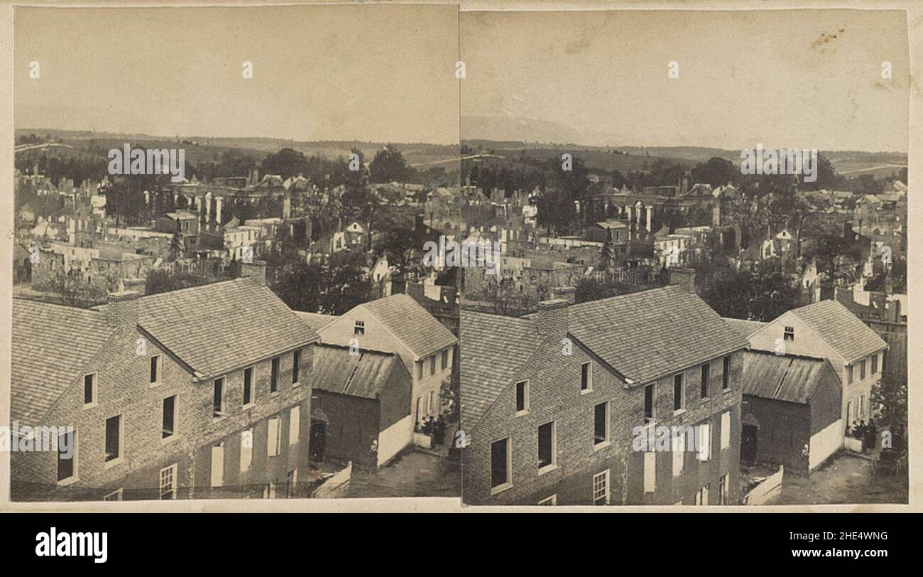 Ruins of Chambersburg, looking west from Market House (cropped Stock ...