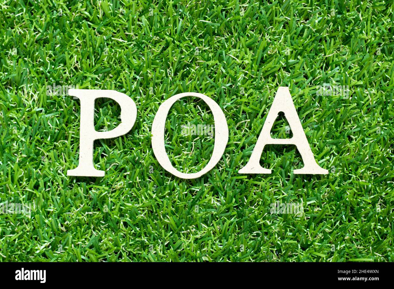 Alphabet letter in word POA (Abbreviation of Plan of action, Power of ...