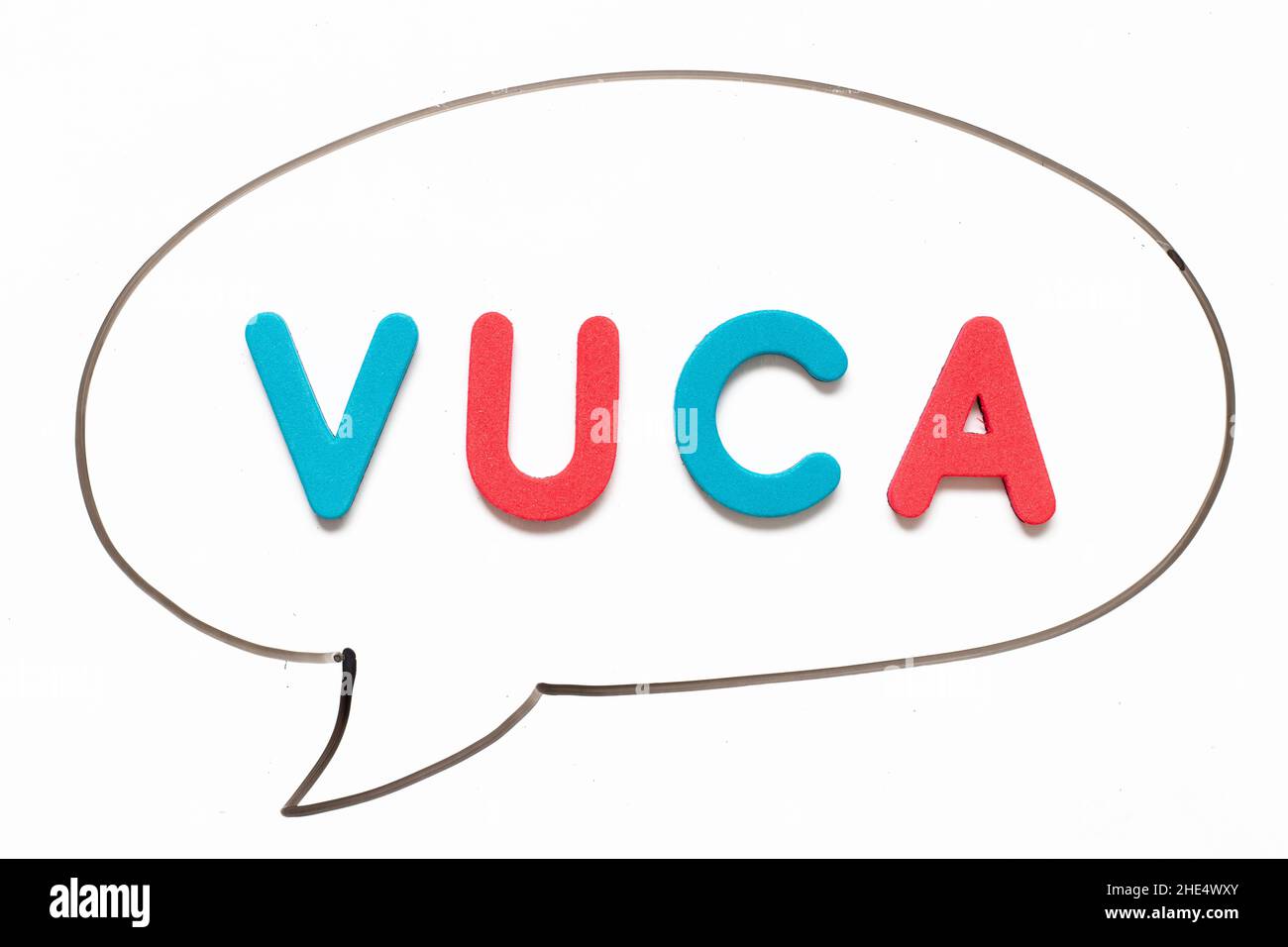 Alphabet letter with word VUCA (abbreviation of Volatility, uncertainty ...