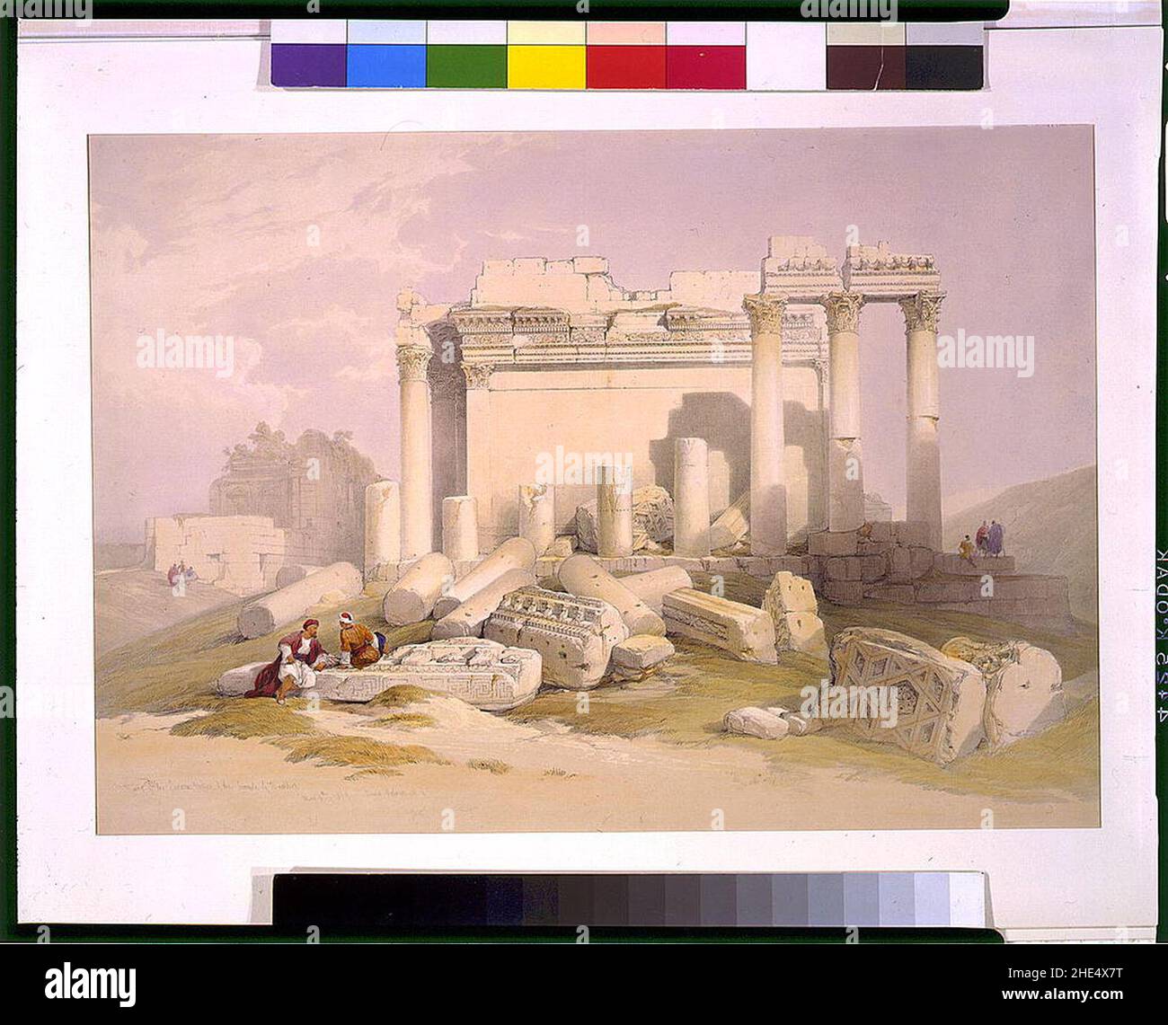 Ruins of the eastern portico of the Temple of Baalbec May 6th 1839 ...