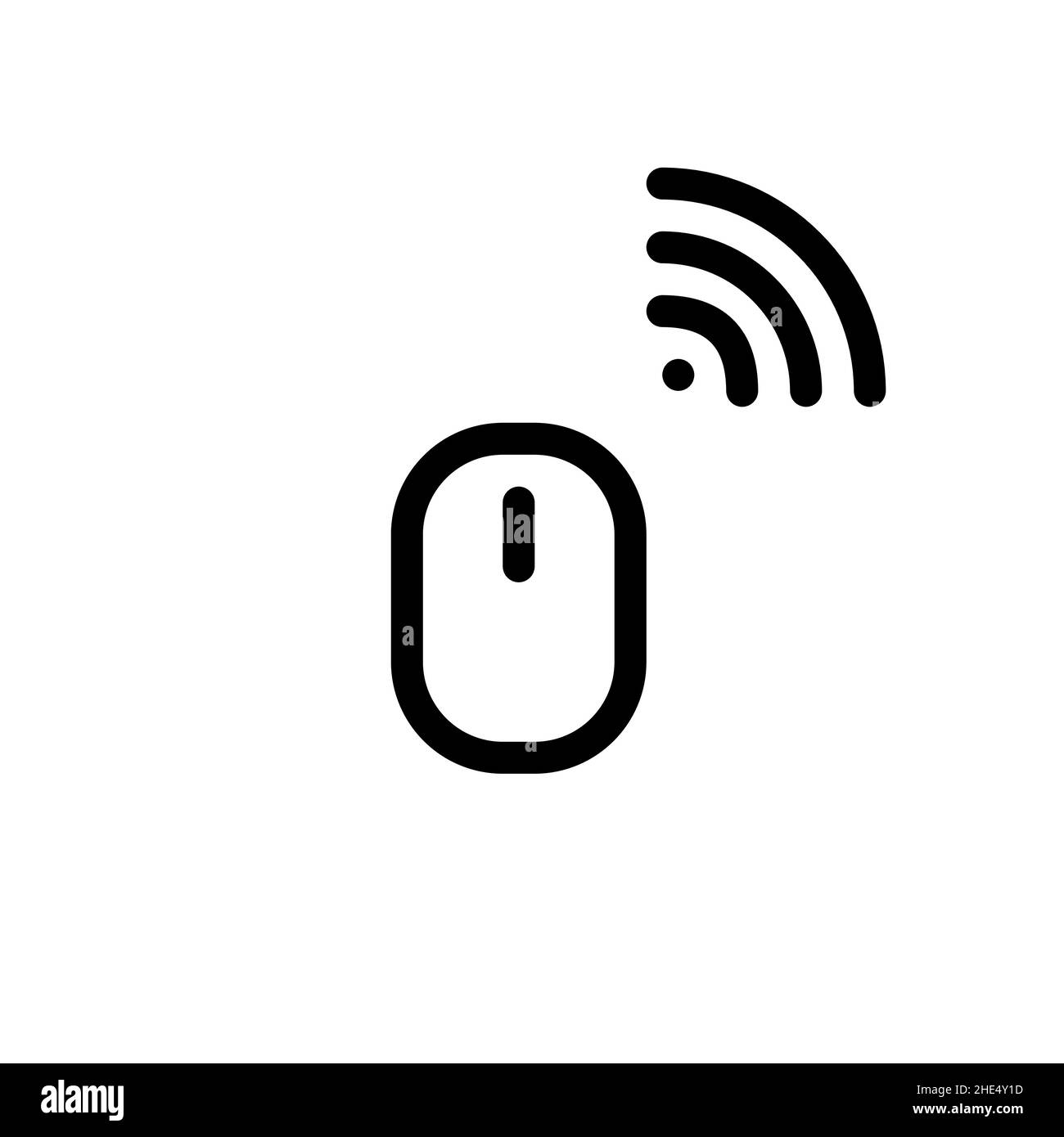 Wireless computer mouse. Minimal line art pixel perfect, editable ...