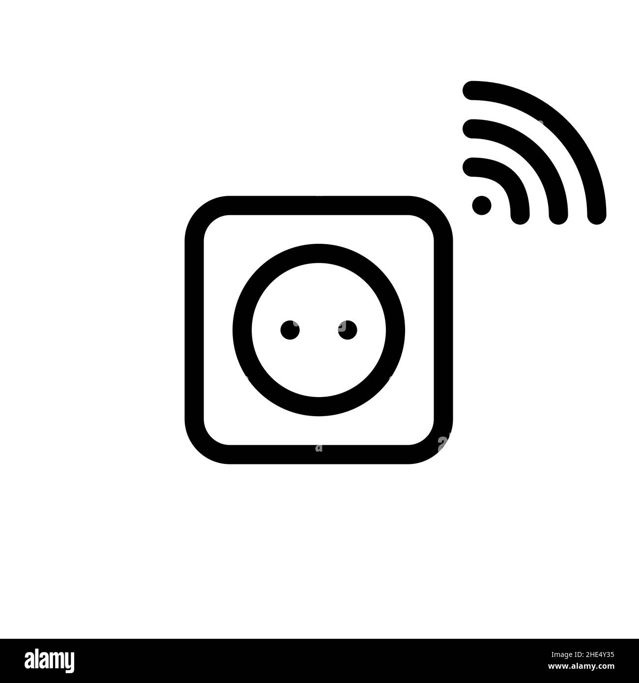 Smart electric outlet. Minimal line art pixel perfect, editable stroke ...