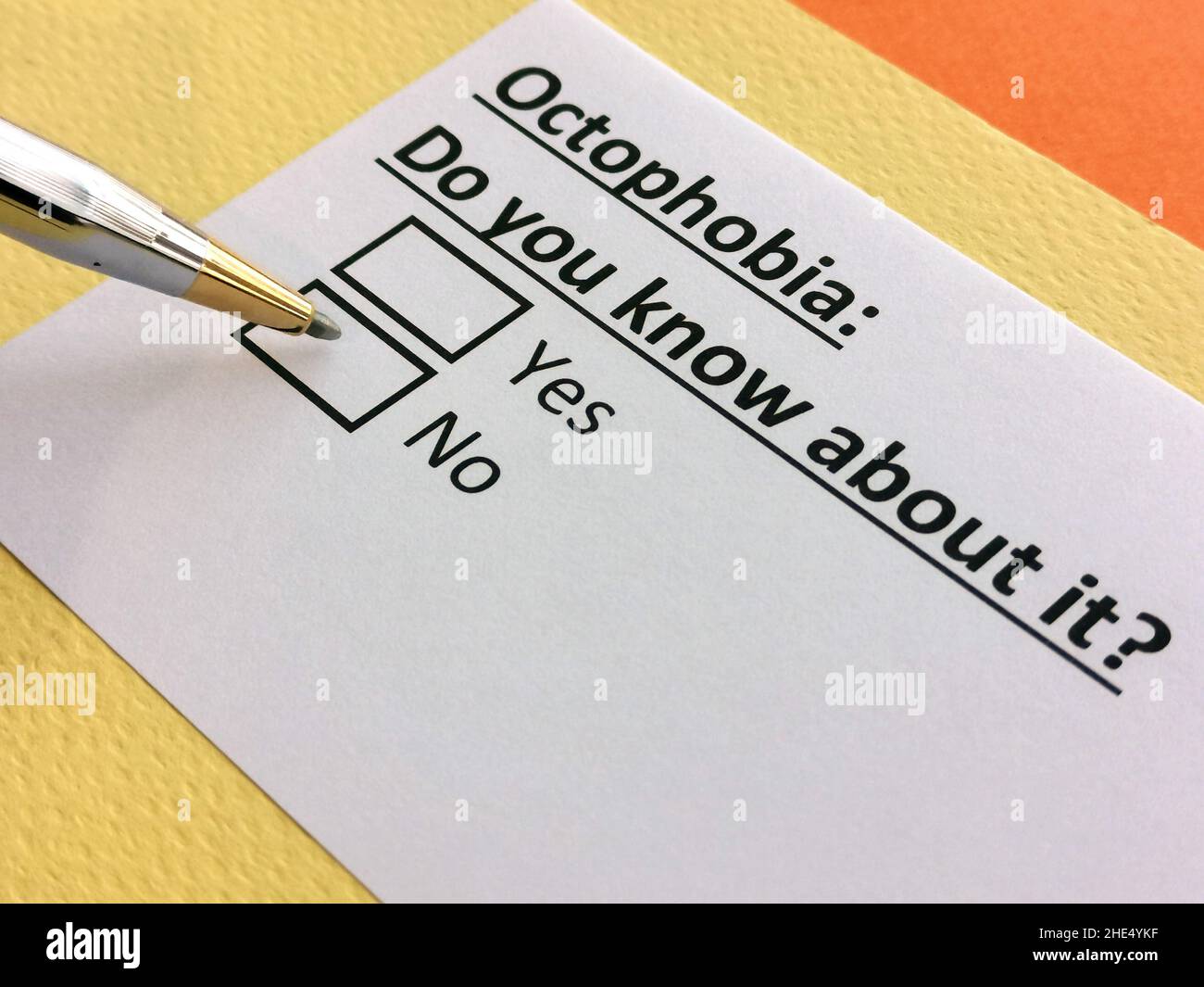 One person is answering question about octophobia Stock Photo - Alamy
