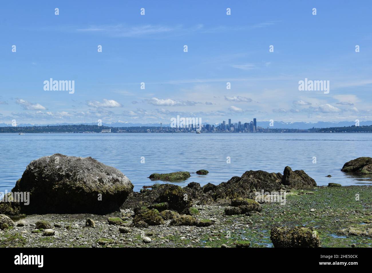 The Seattle Skyline as seen from Bainbridge Island across Elliot Bay in ...