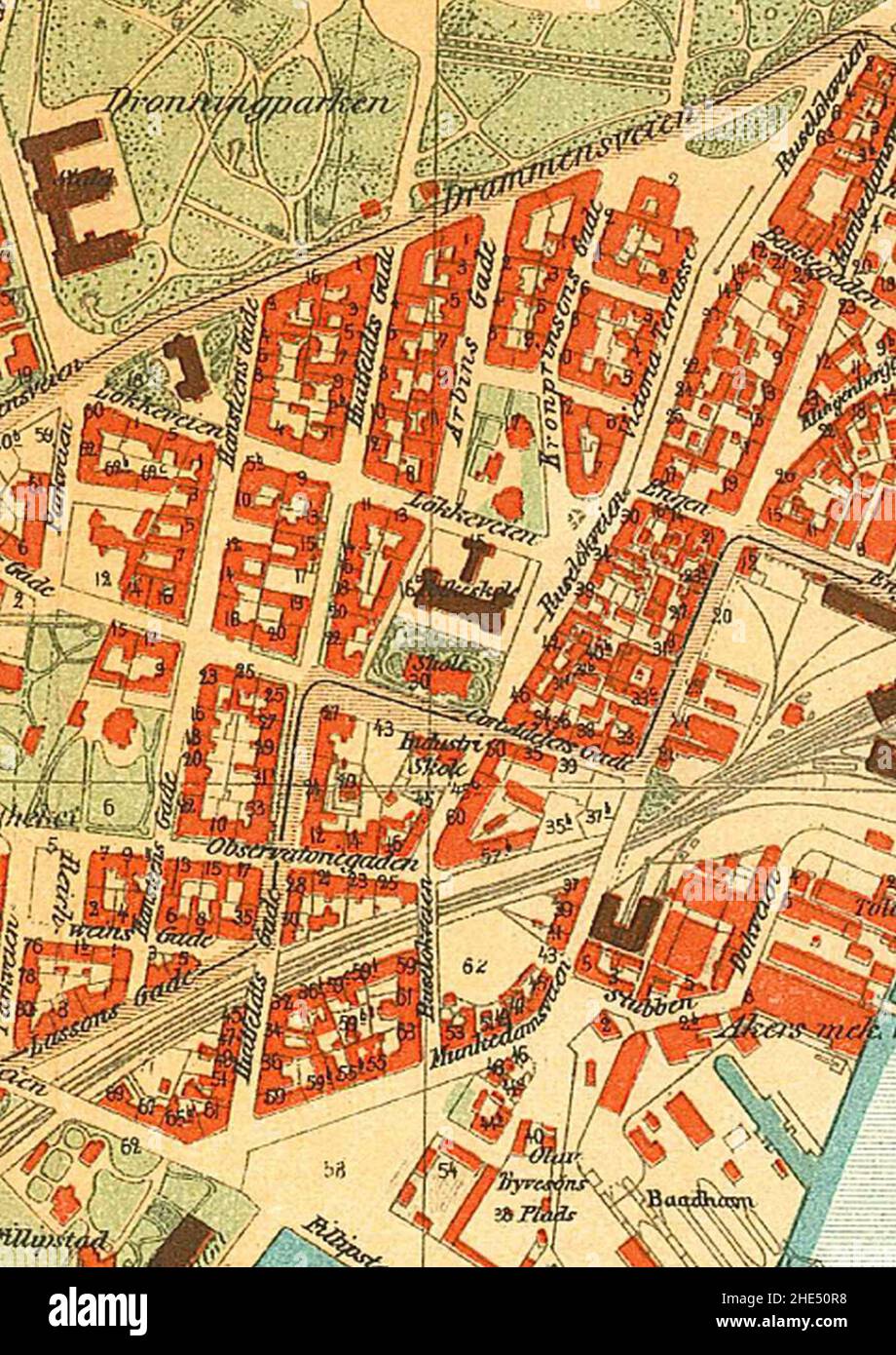 Ruseløkka map 1917 Stock Photo - Alamy