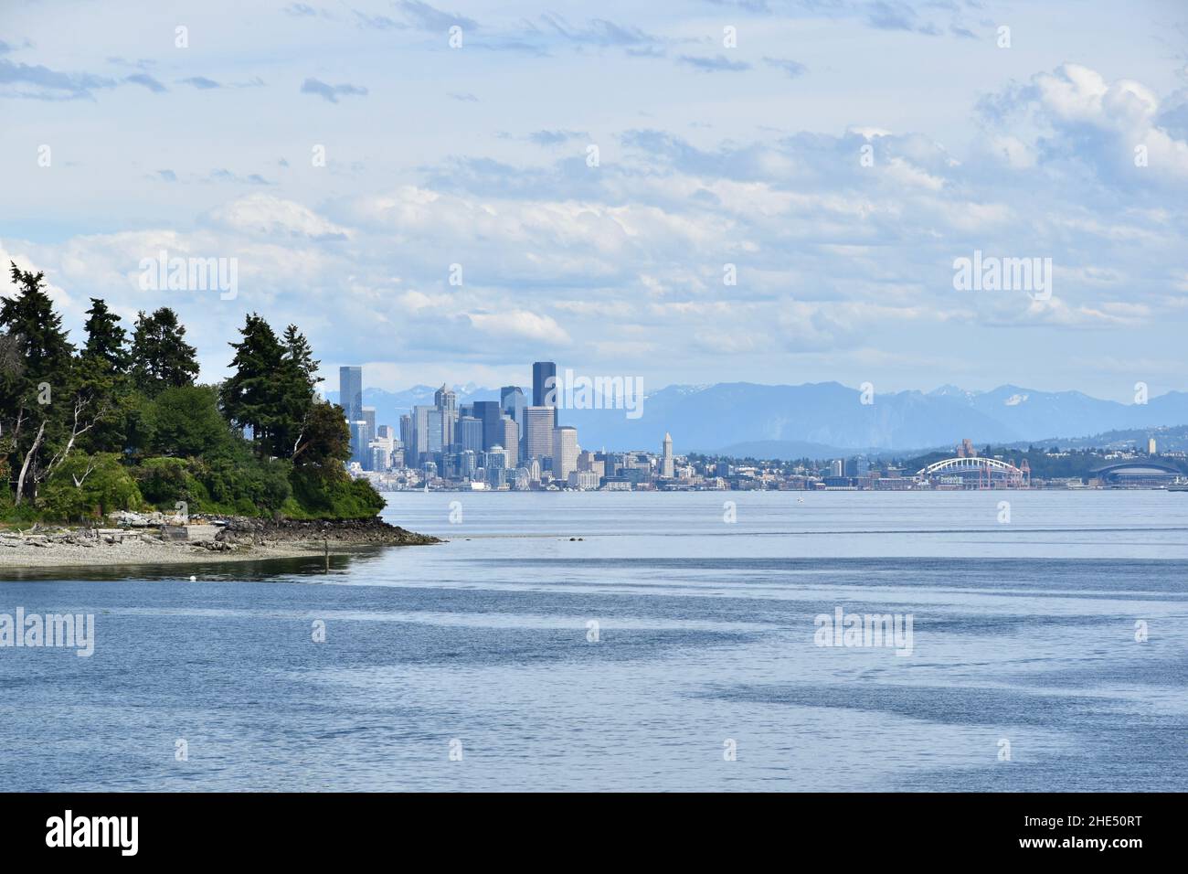 The Seattle Skyline as seen from Bainbridge Island across Elliot Bay in ...