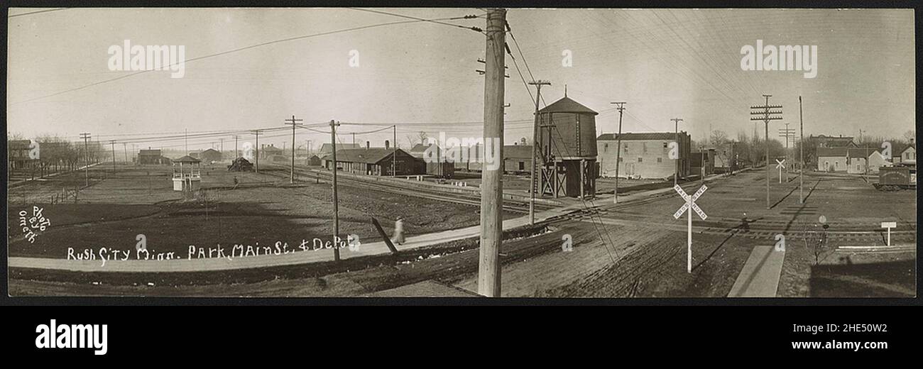 Rush City, Minn., Park, Main St. & Depot Stock Photo - Alamy