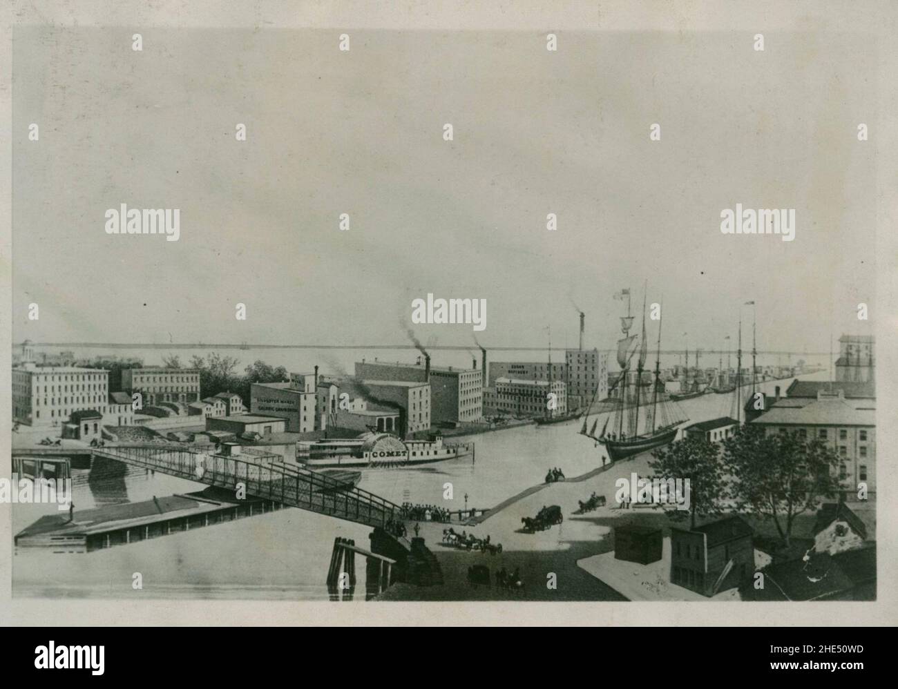 Rush Street Bridge from the junction of River Street and Michigan ...