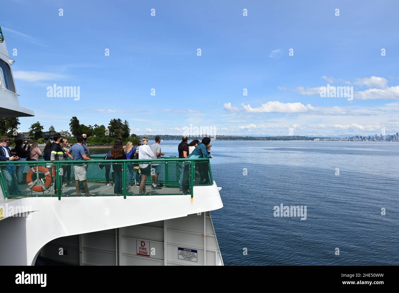 The Seattle Skyline seen across Elliot Bay in Puget Sound, Washington ...
